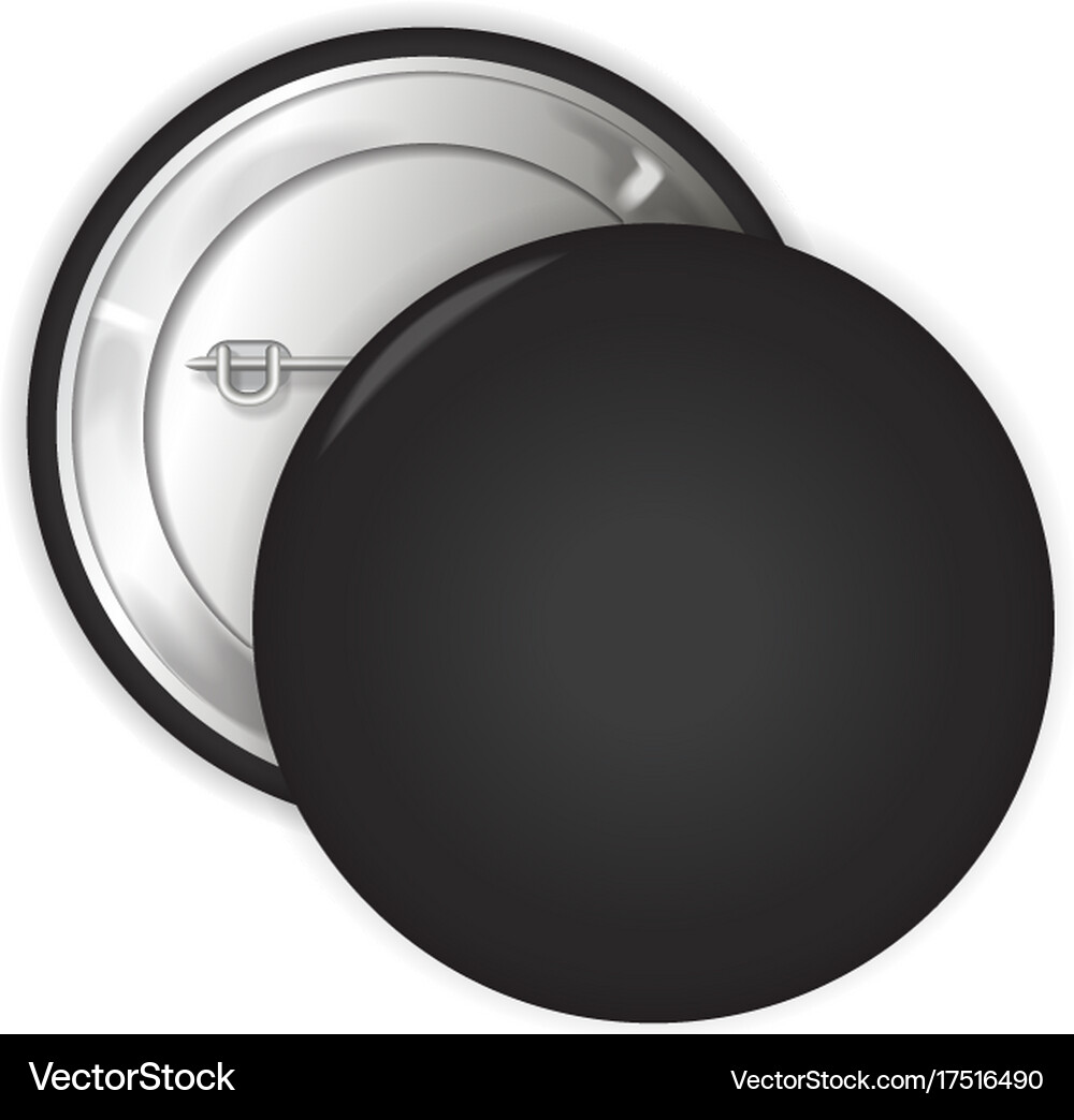 Black Badge Mockup - Pin Brooch Royalty Free Vector Image