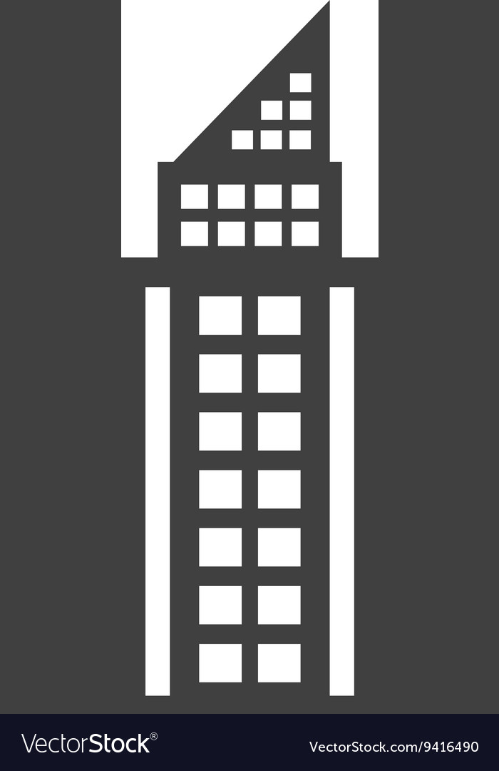 Black tall building graphic Royalty Free Vector Image
