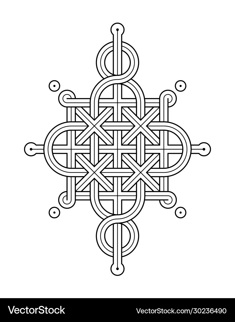 Celtic knot - single chain - wand top rod sides Vector Image
