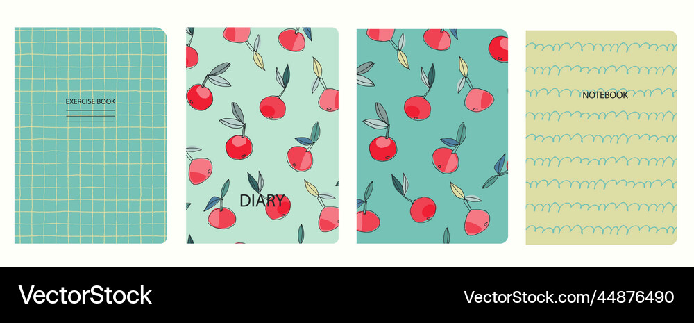 Cover page templates with apples pea hand Vector Image