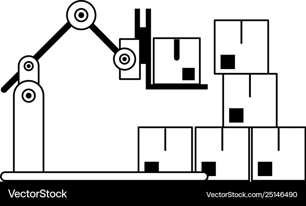 Delivery and logistics in black and white Vector Image