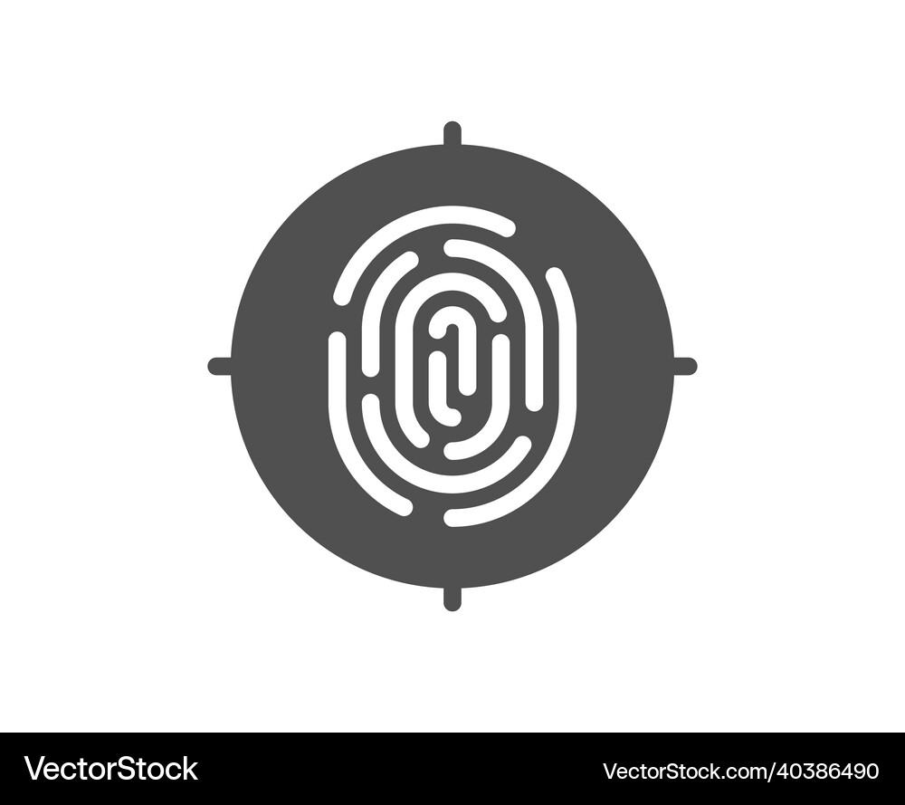 Fingerprint icon finger print target sign Vector Image