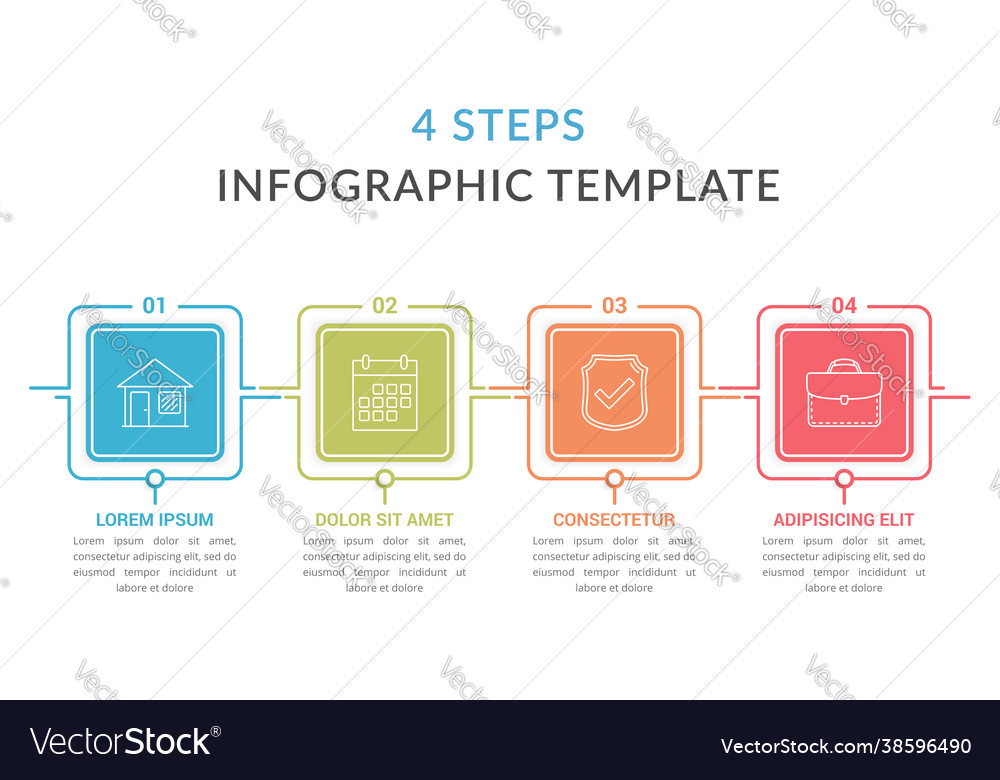 Four steps infographic template Royalty Free Vector Image