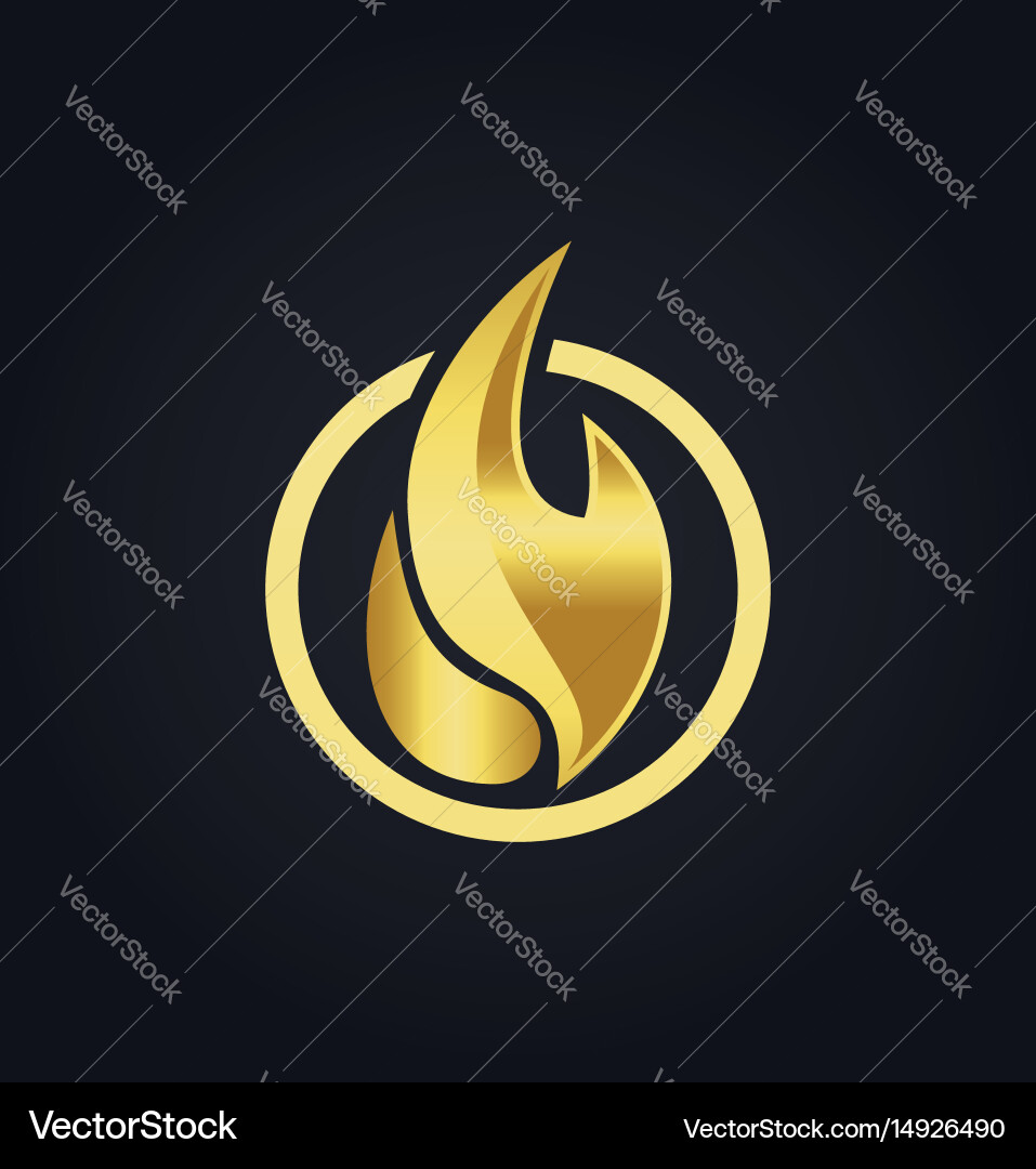 Gold bio eco water abstract logo Royalty Free Vector Image