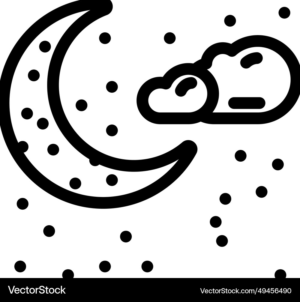 Moon and stars sleep night line icon Royalty Free Vector
