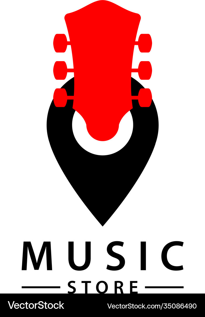 Music store logo design icon Royalty Free Vector Image