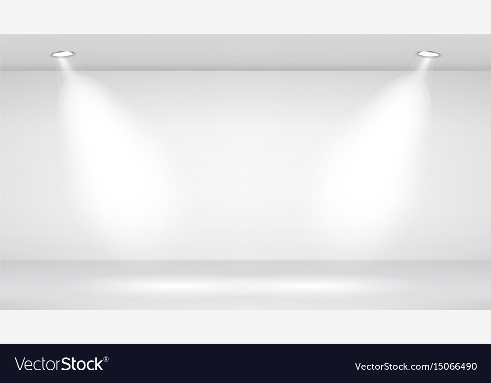 Photo studio room empty white interior Royalty Free Vector