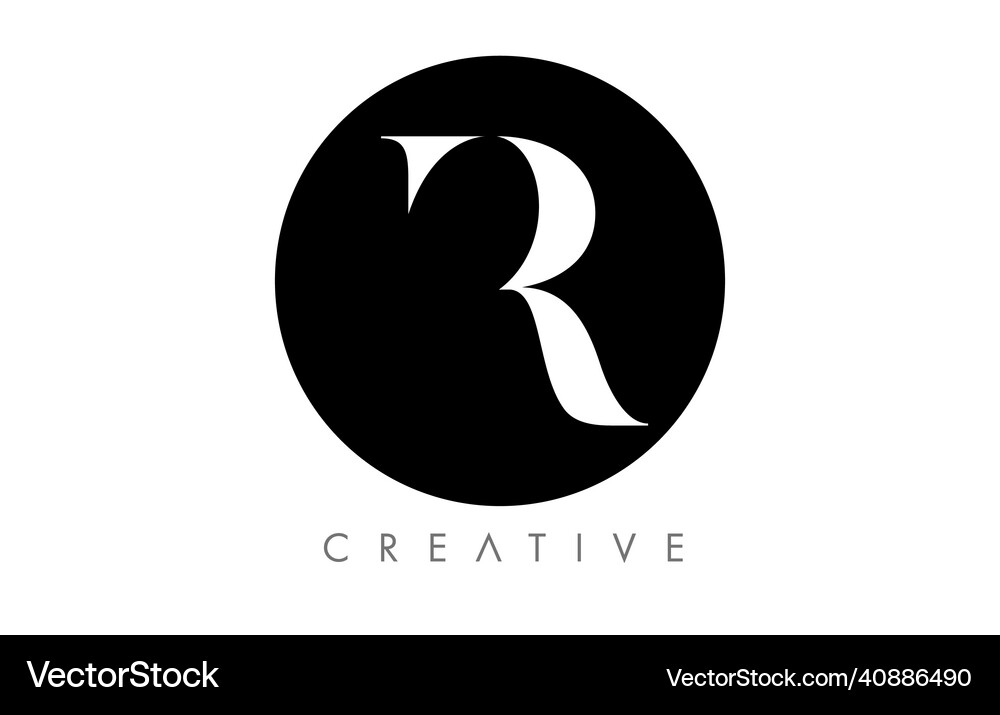 R serif letter logo with minimalist design Vector Image