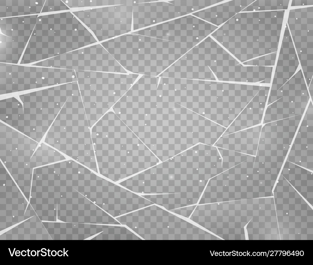 Realistic cracked ice surface frozen glass Vector Image