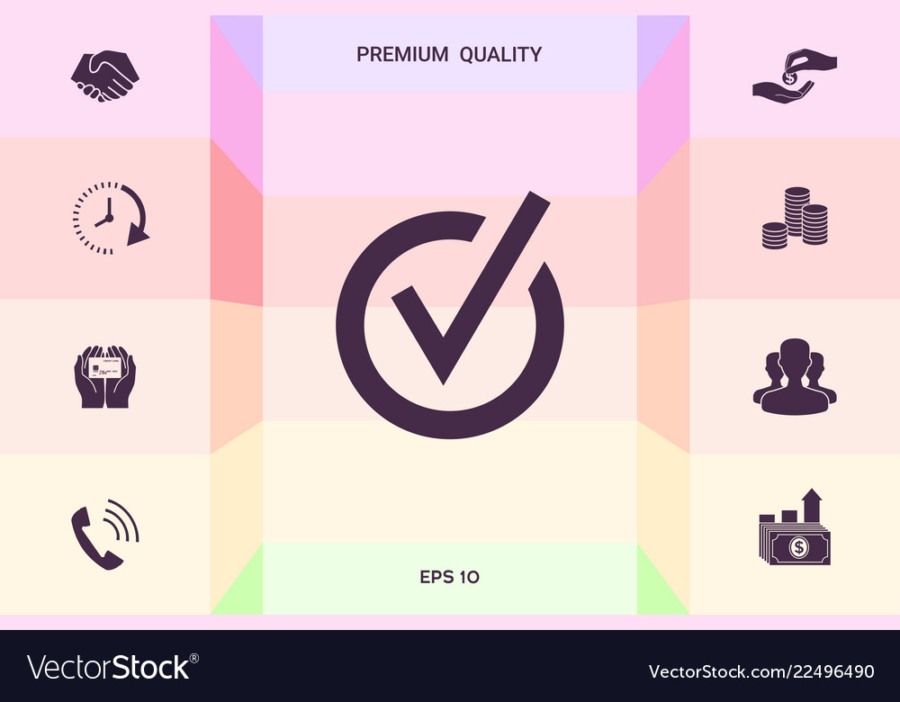 Rounded check mark icon graphic elements Vector Image