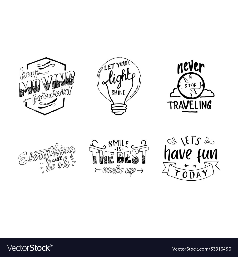 Set typography Royalty Free Vector Image - VectorStock