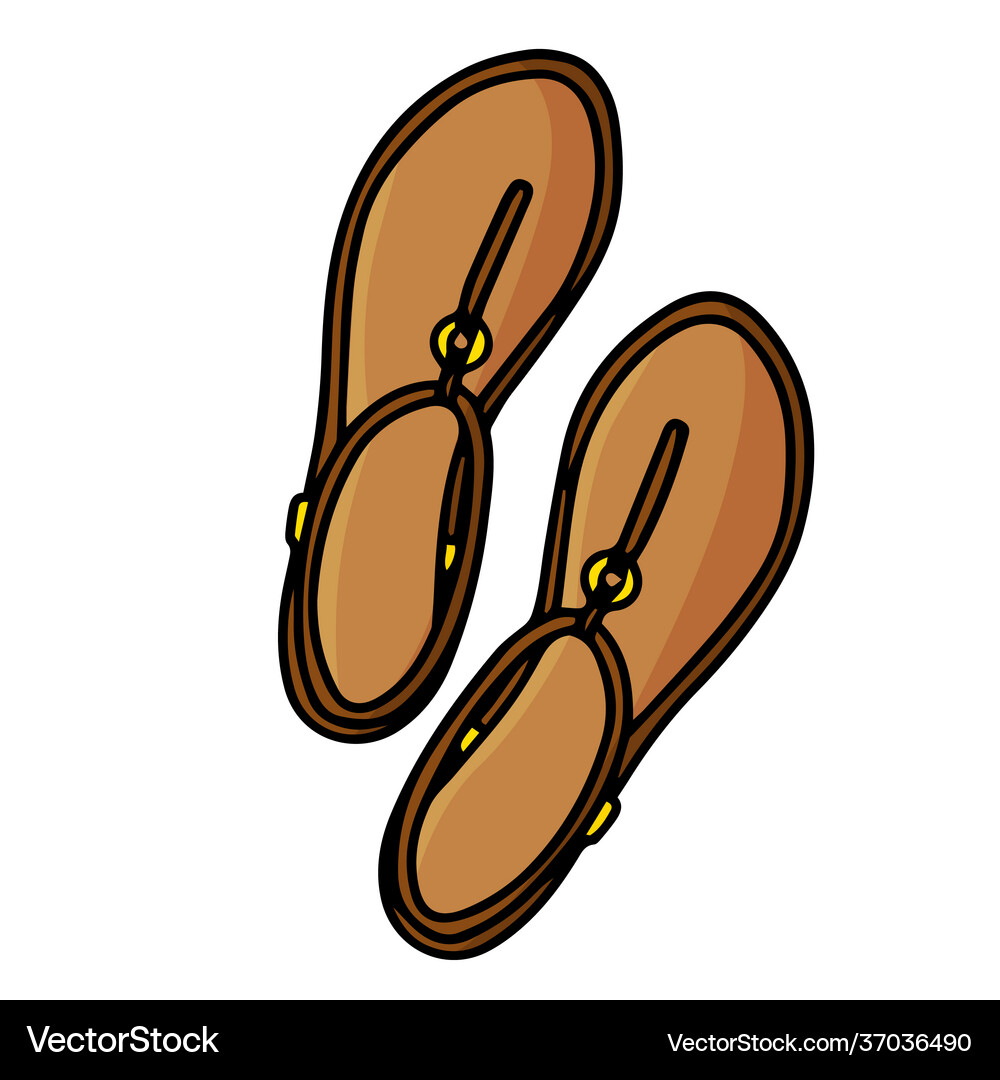 Summer sandals icon cartoon Royalty Free Vector Image