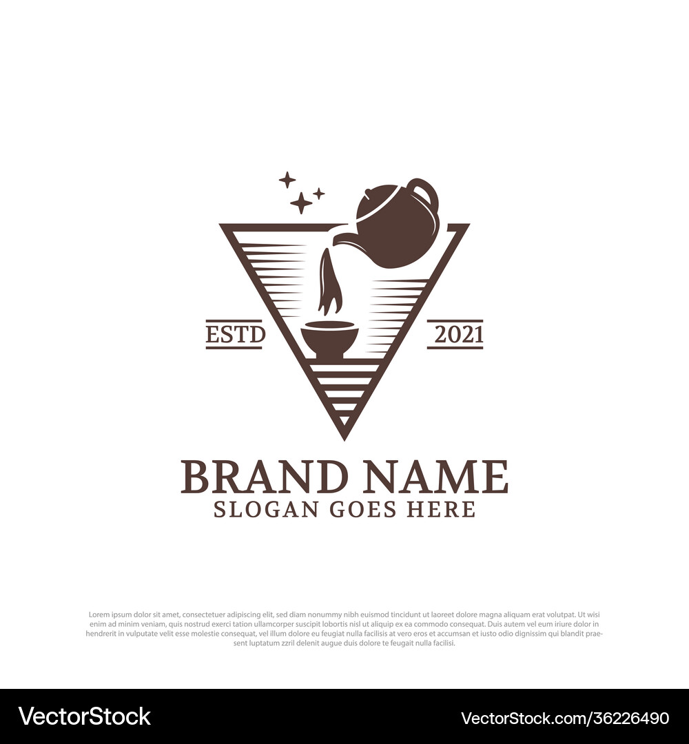 Teapot and coffee logo design inspiration Vector Image