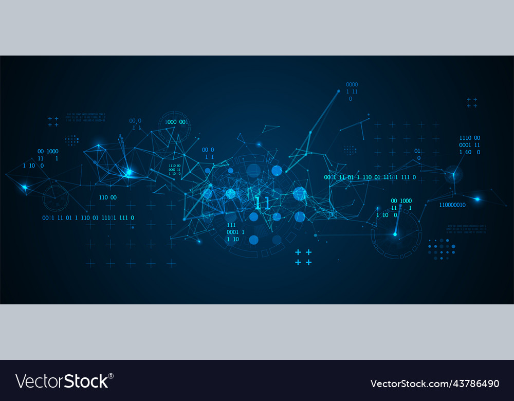 Technology background with plexus effect big data Vector Image