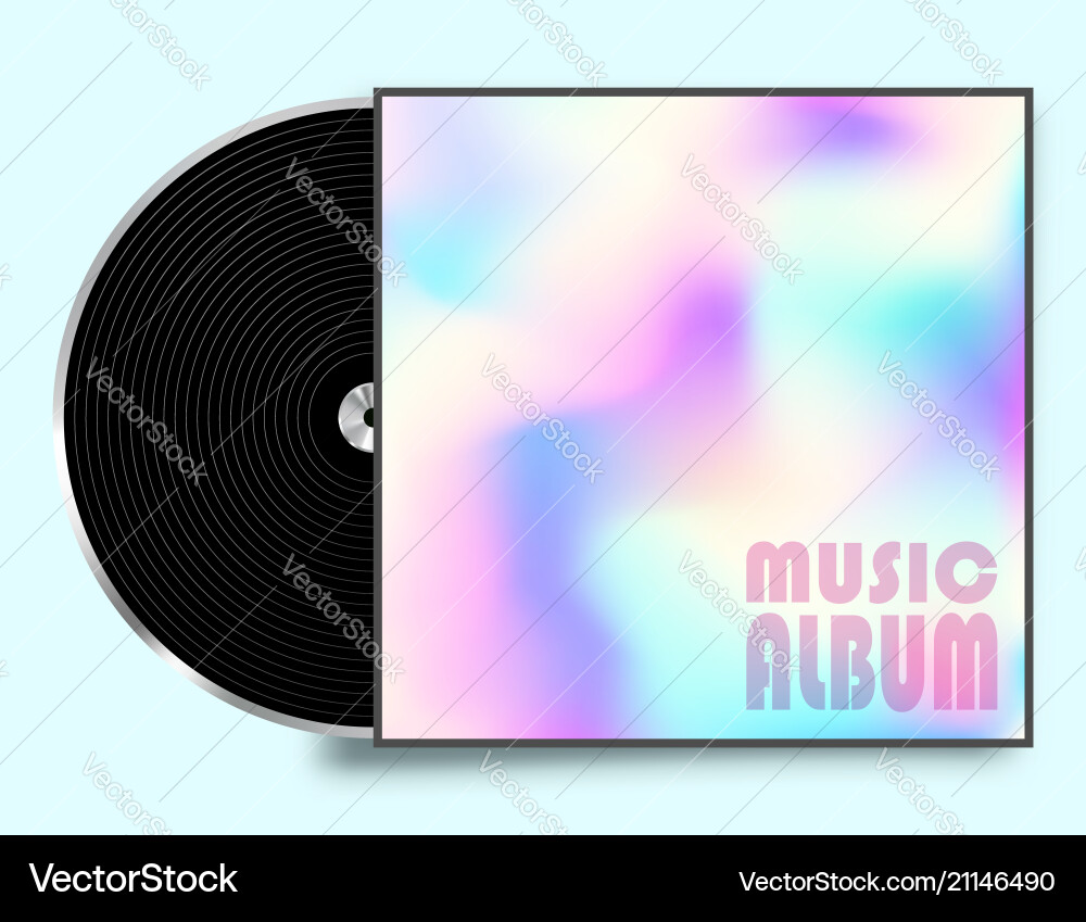 Vinyl record plate with colorful cover Royalty Free Vector