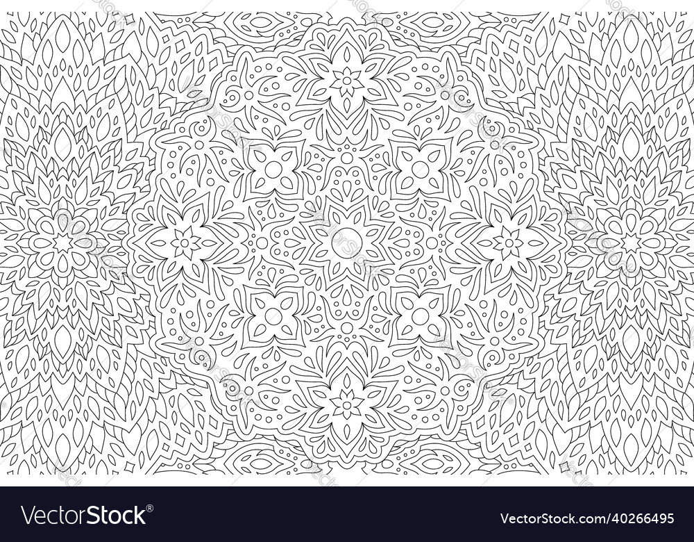 Art with detailed linear floral pattern Royalty Free Vector