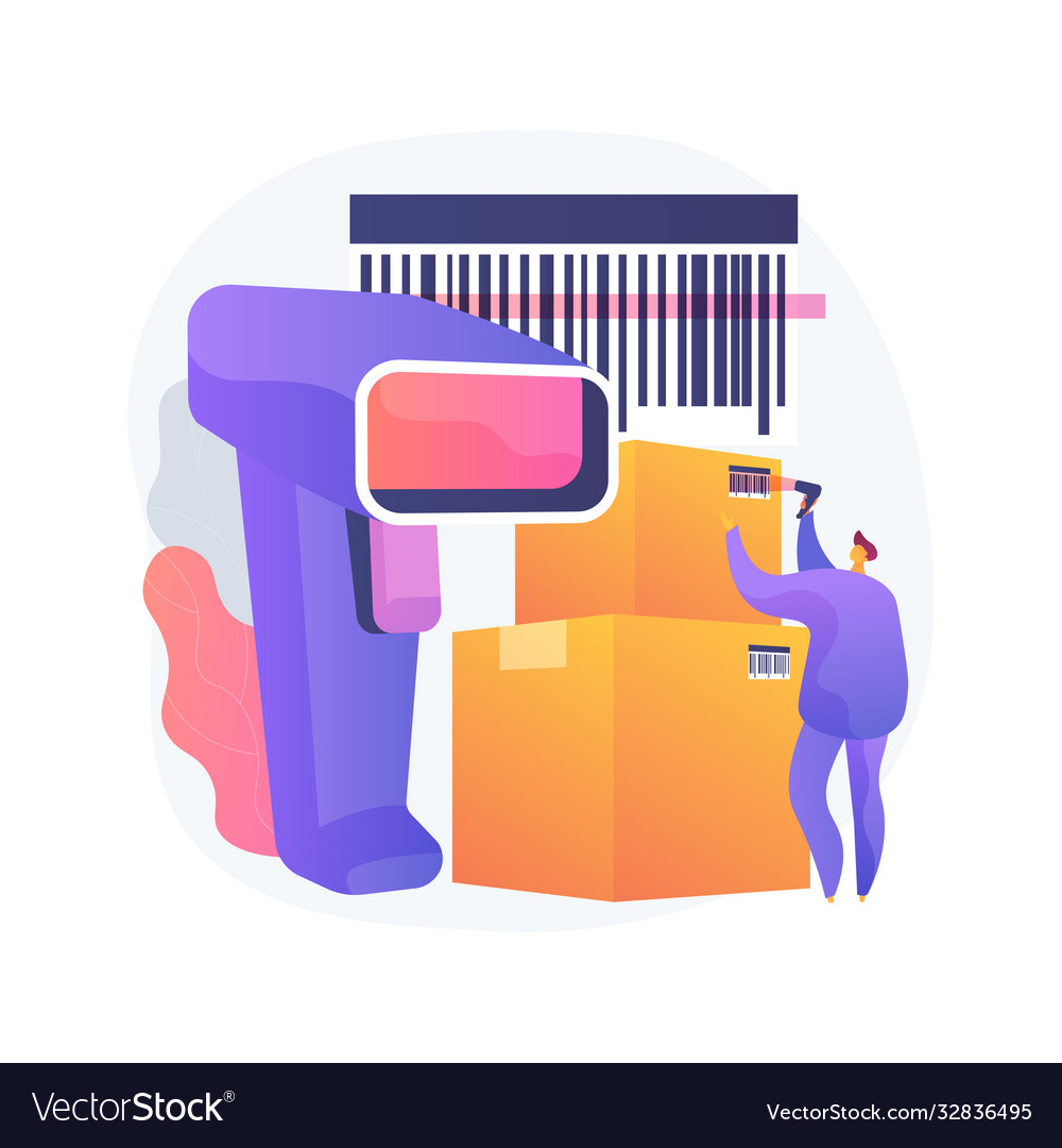 Barcode scanning abstract concept Royalty Free Vector Image