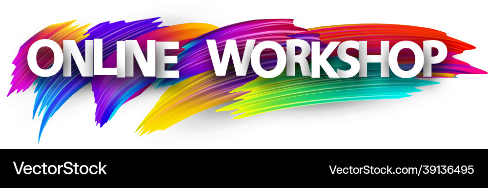 Big online workshop sign on brush strokes Vector Image