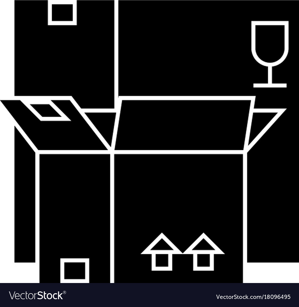 Boxes icon black sign Royalty Free Vector Image