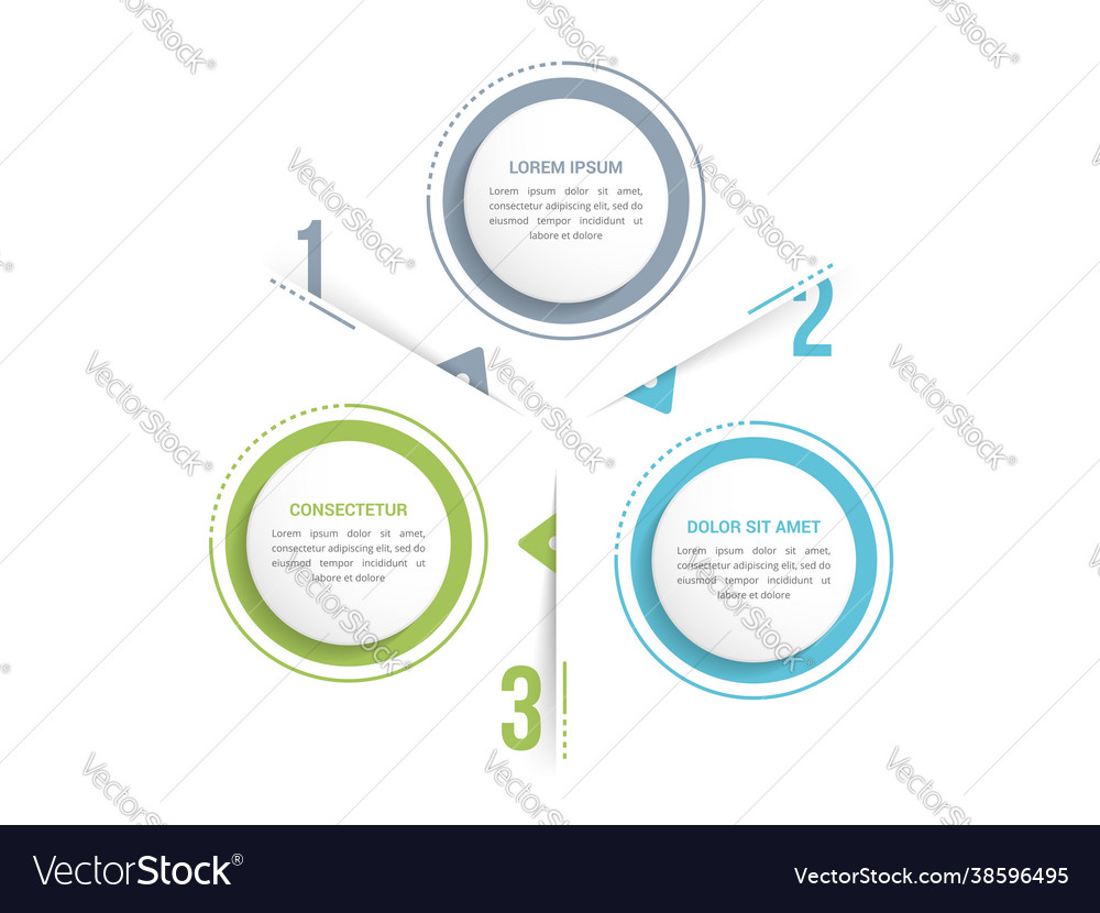Circle infographics - three elements Royalty Free Vector