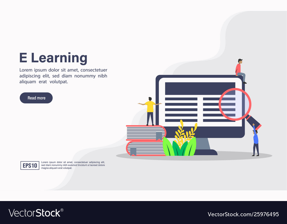 Concept e learning modern conceptual Royalty Free Vector