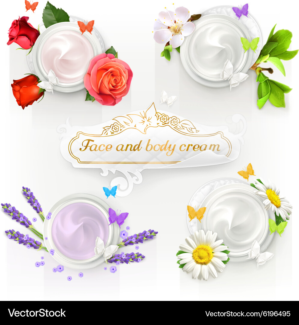 Cream concepts set of Royalty Free Vector Image