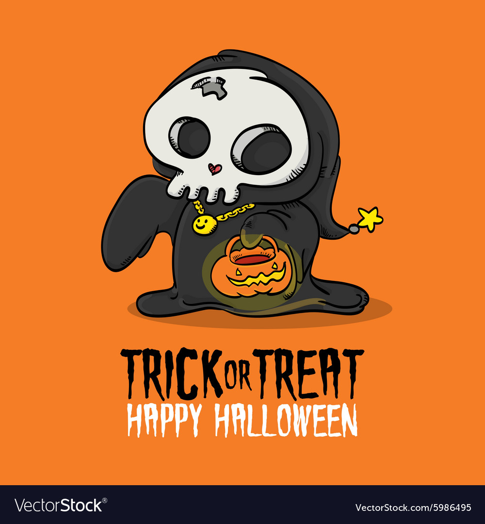 Halloween Trick Or Treat Costume Royalty Free Vector Image