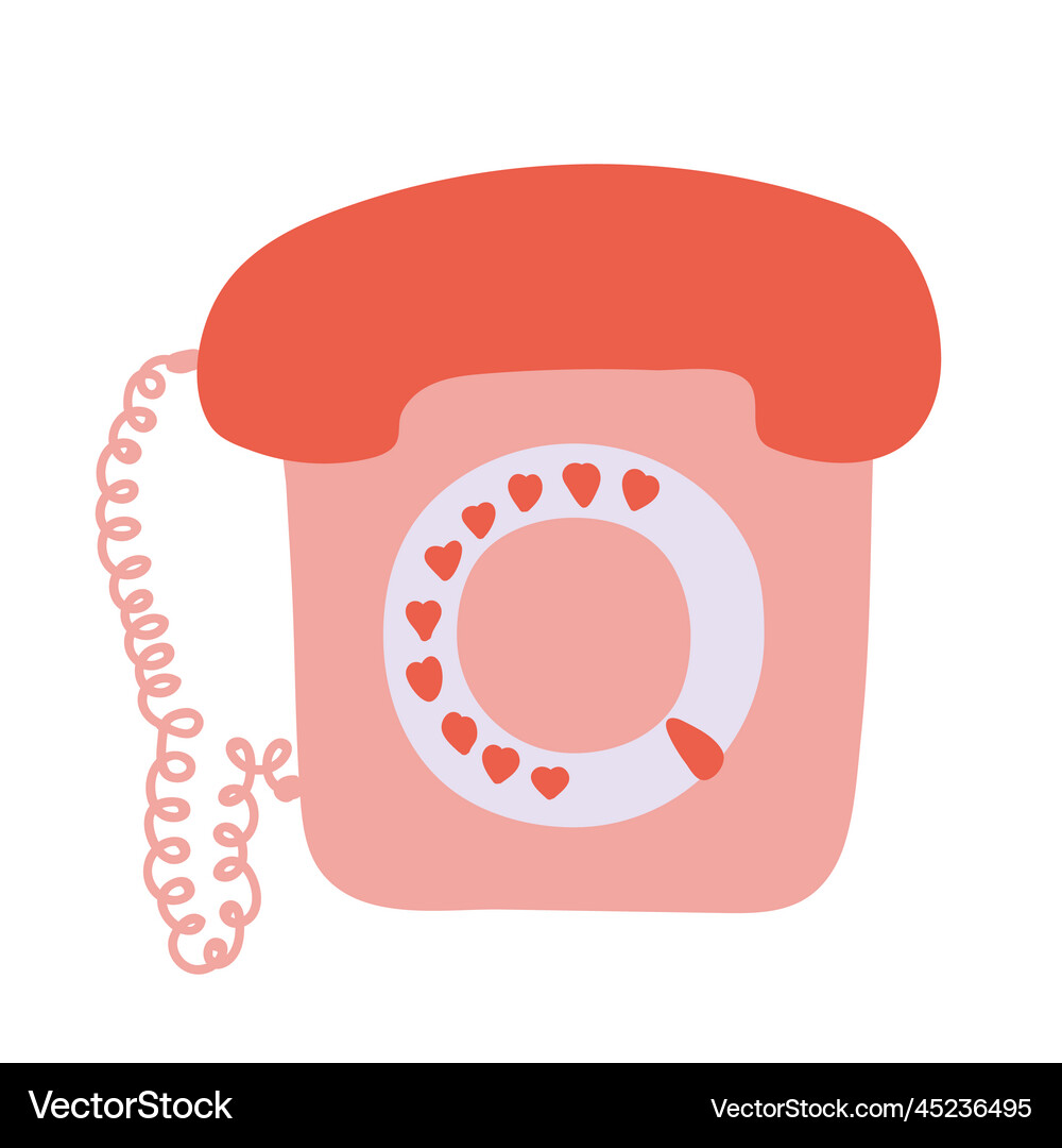 Hand drawn cartoon telephone Royalty Free Vector Image