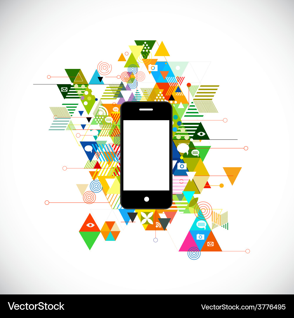 Mobile and colorful geometric graphic template Vector Image