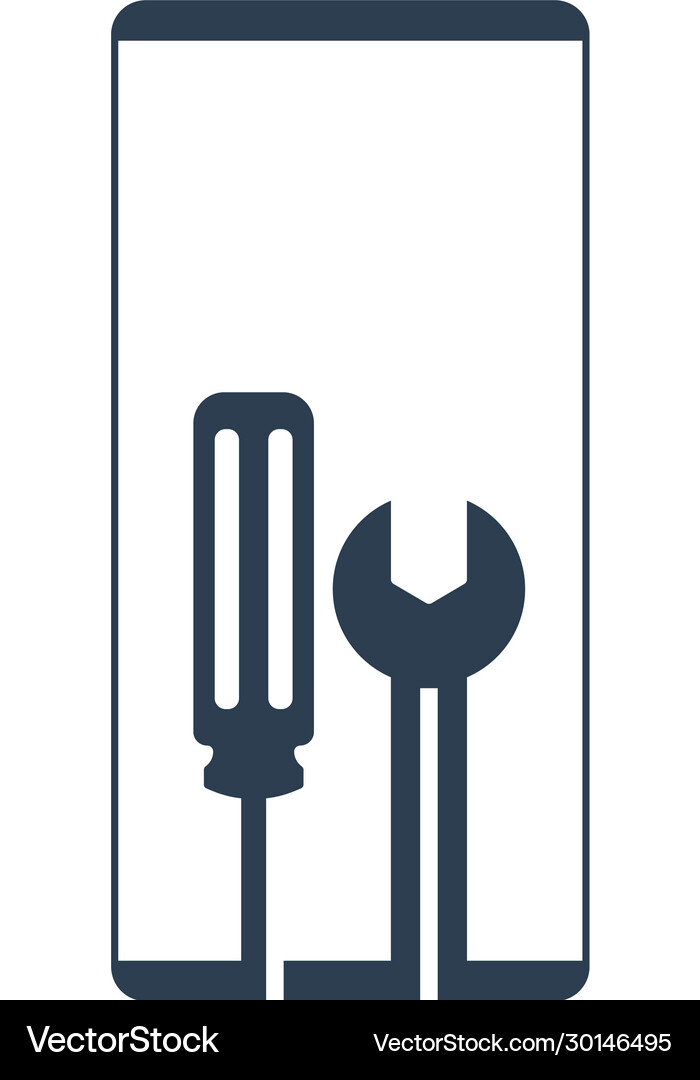 Phone mobile repair logo smartphone and tools Vector Image