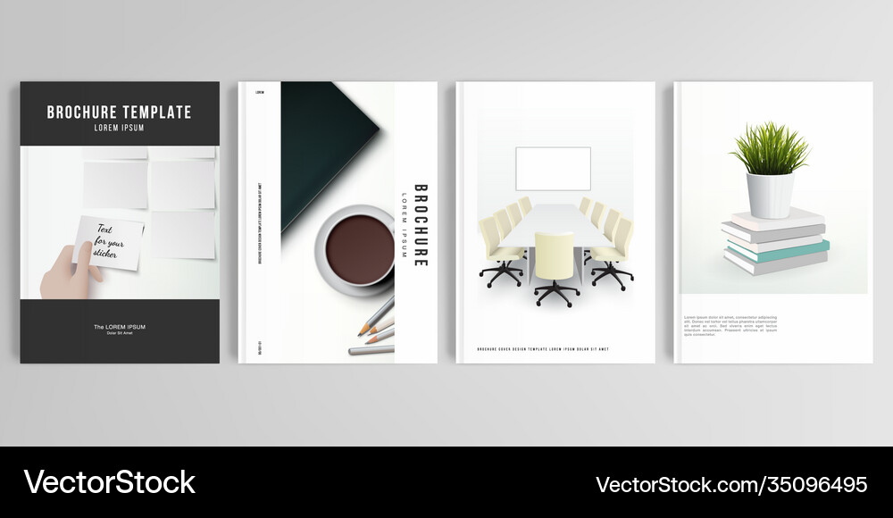 Realistic layouts cover mockup design Royalty Free Vector