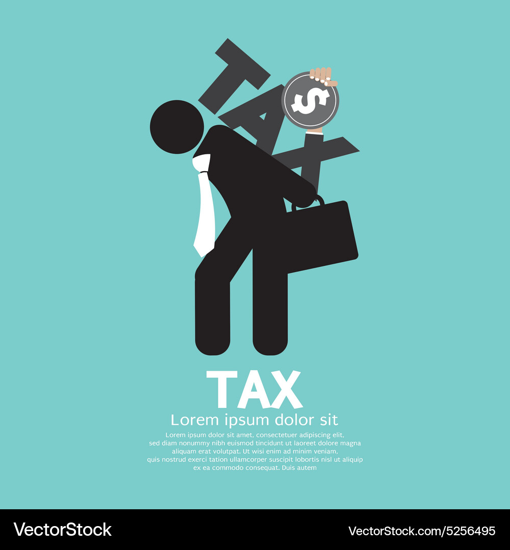 Tax on businessman back Royalty Free Vector Image