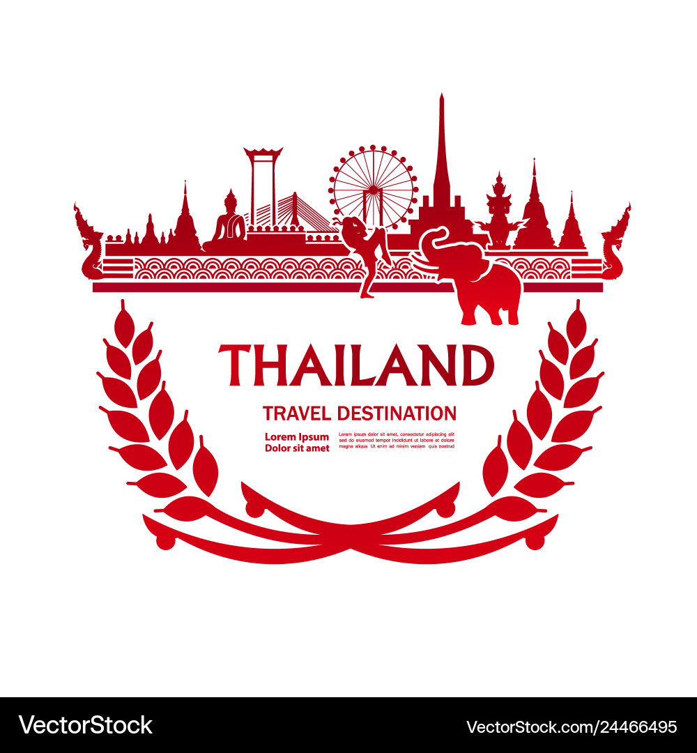 Thailand travel destination Royalty Free Vector Image
