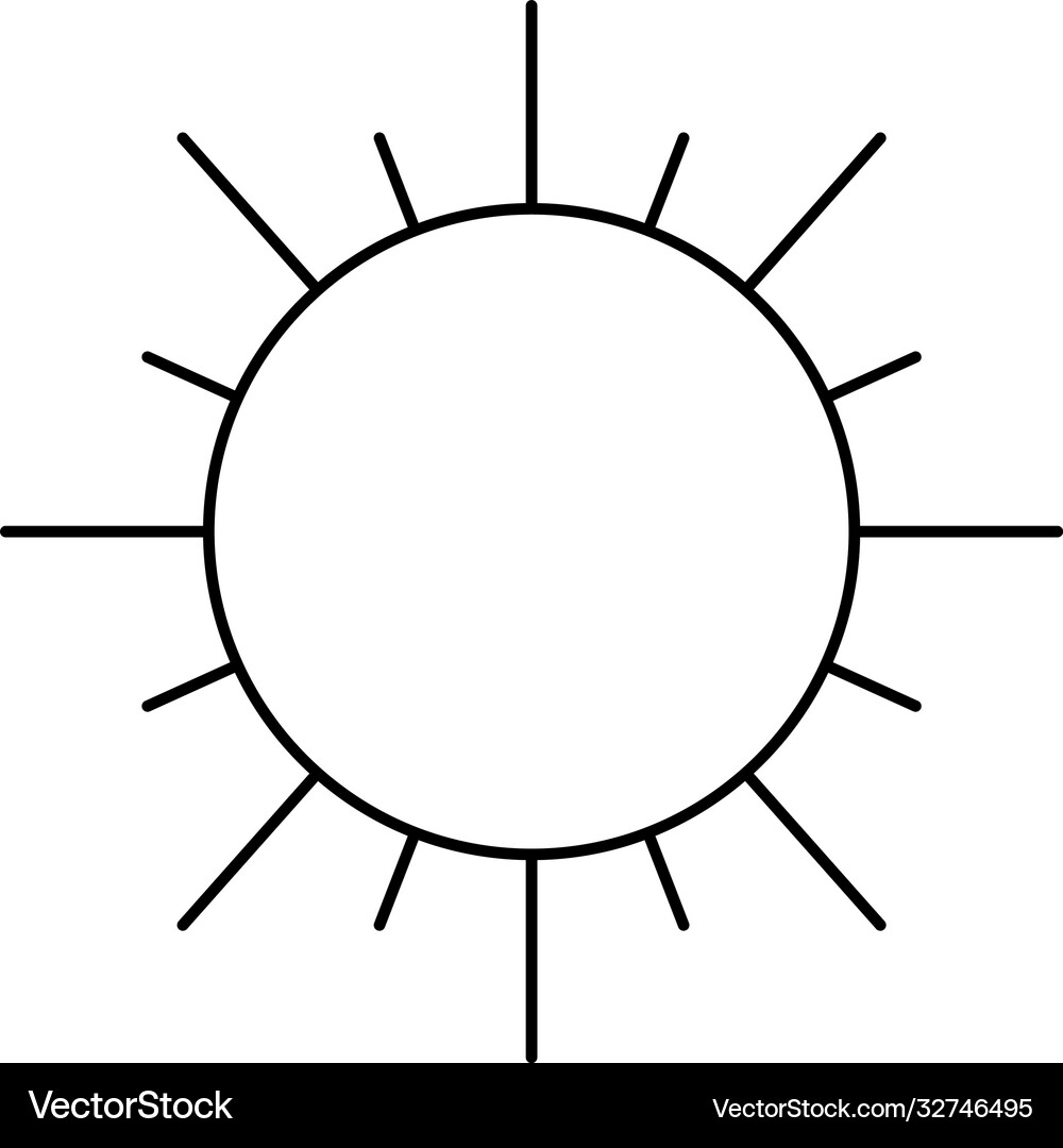 Weather concept sun icon line style Royalty Free Vector