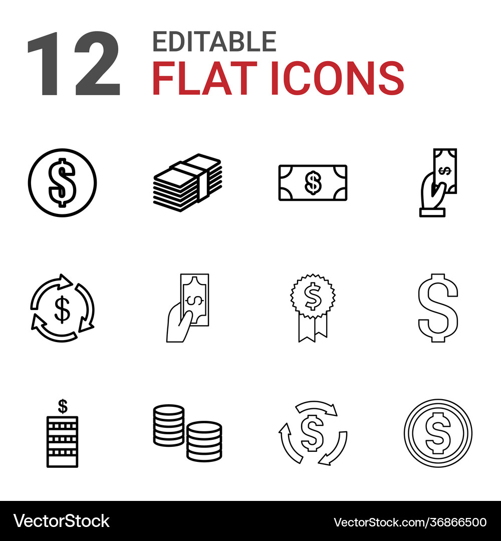 12 income icons Royalty Free Vector Image - VectorStock