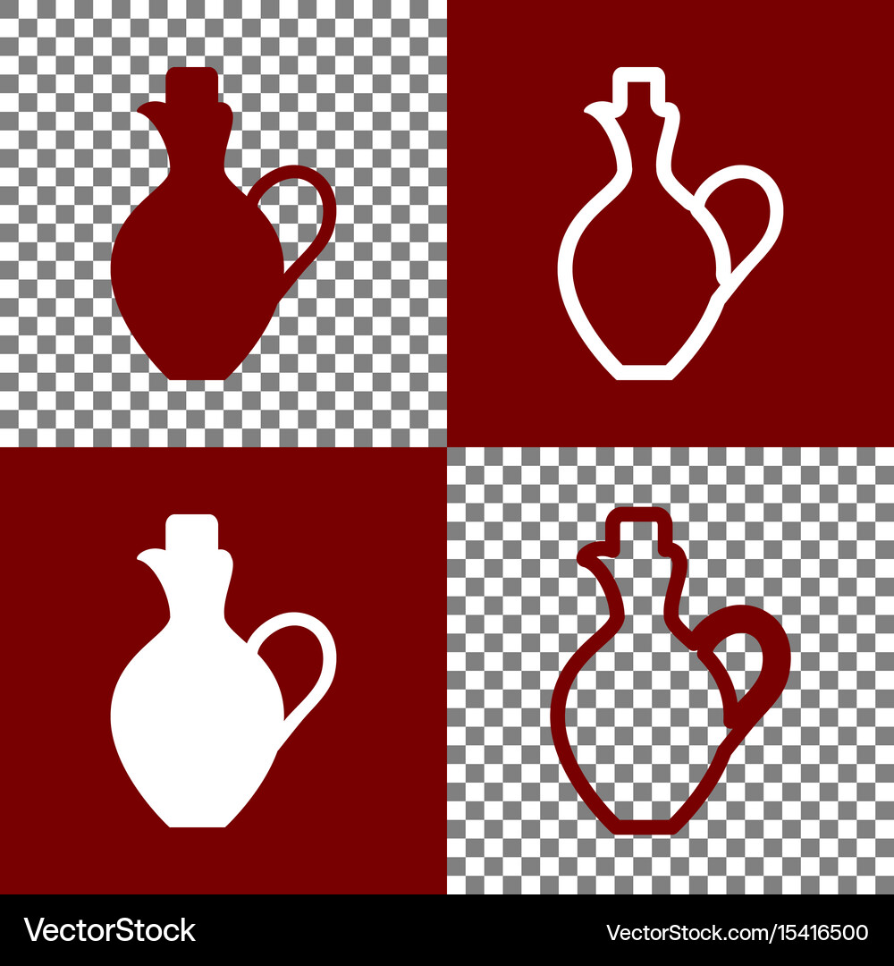 Amphora sign bordo and white Royalty Free Vector Image
