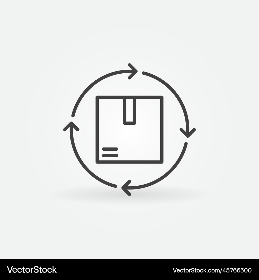 Arrows with cardboard box inventory concept line Vector Image