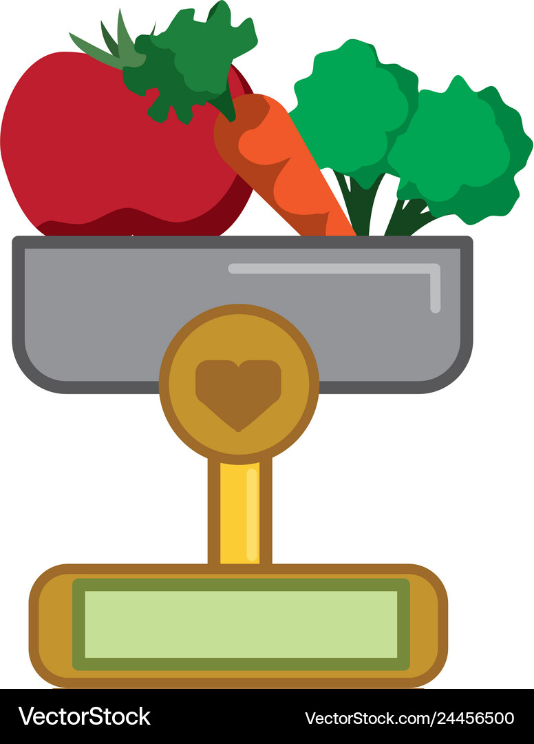 Balance with nutritive food Royalty Free Vector Image