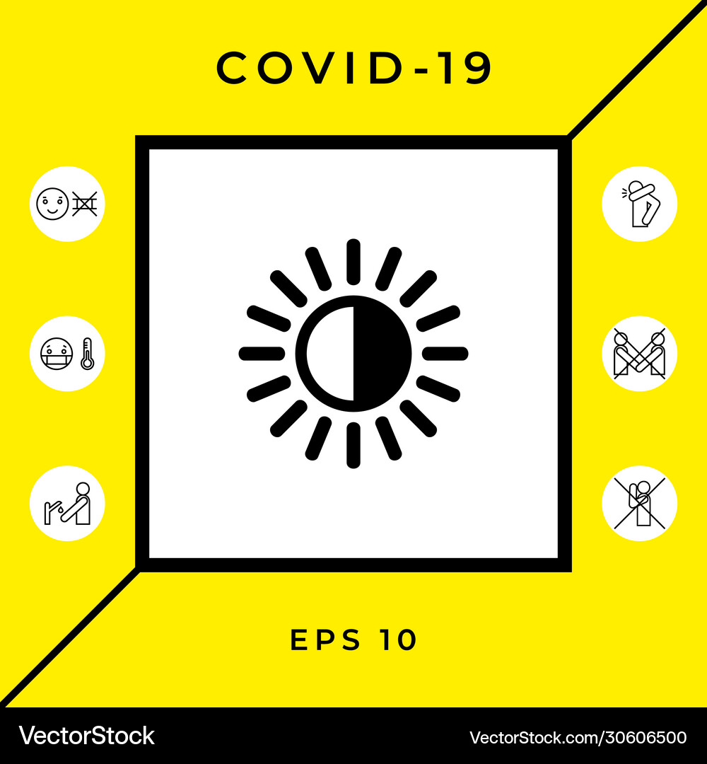 Brightness symbol icon graphic elements Royalty Free Vector