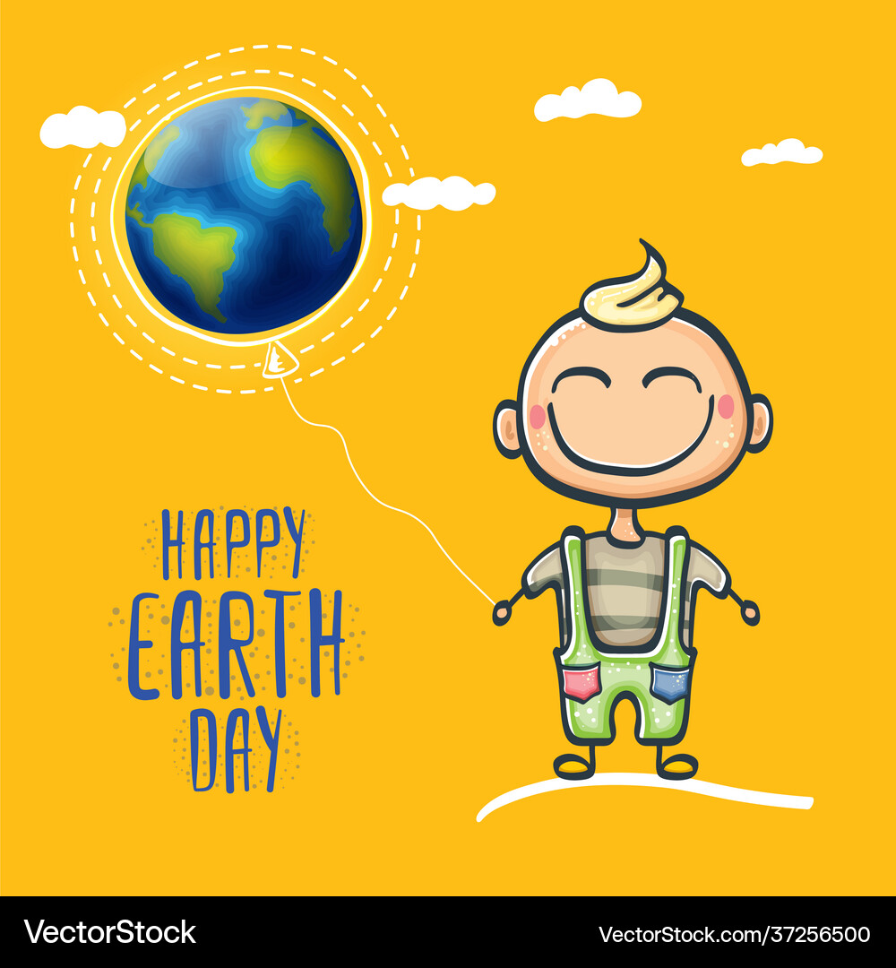 Cartoon earth day or banner Royalty Free Vector Image