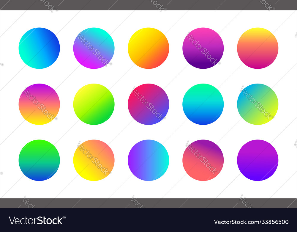 Circle colorful gradient icons abstract Royalty Free Vector