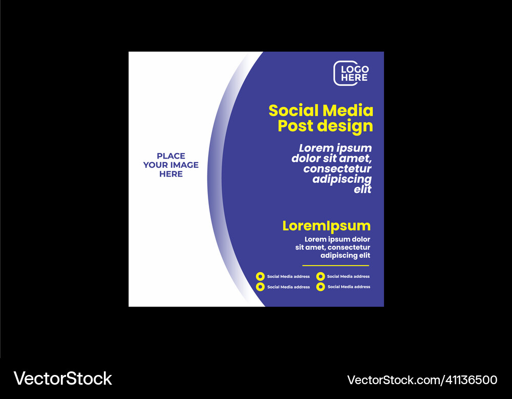 Colorful social media post design Royalty Free Vector Image