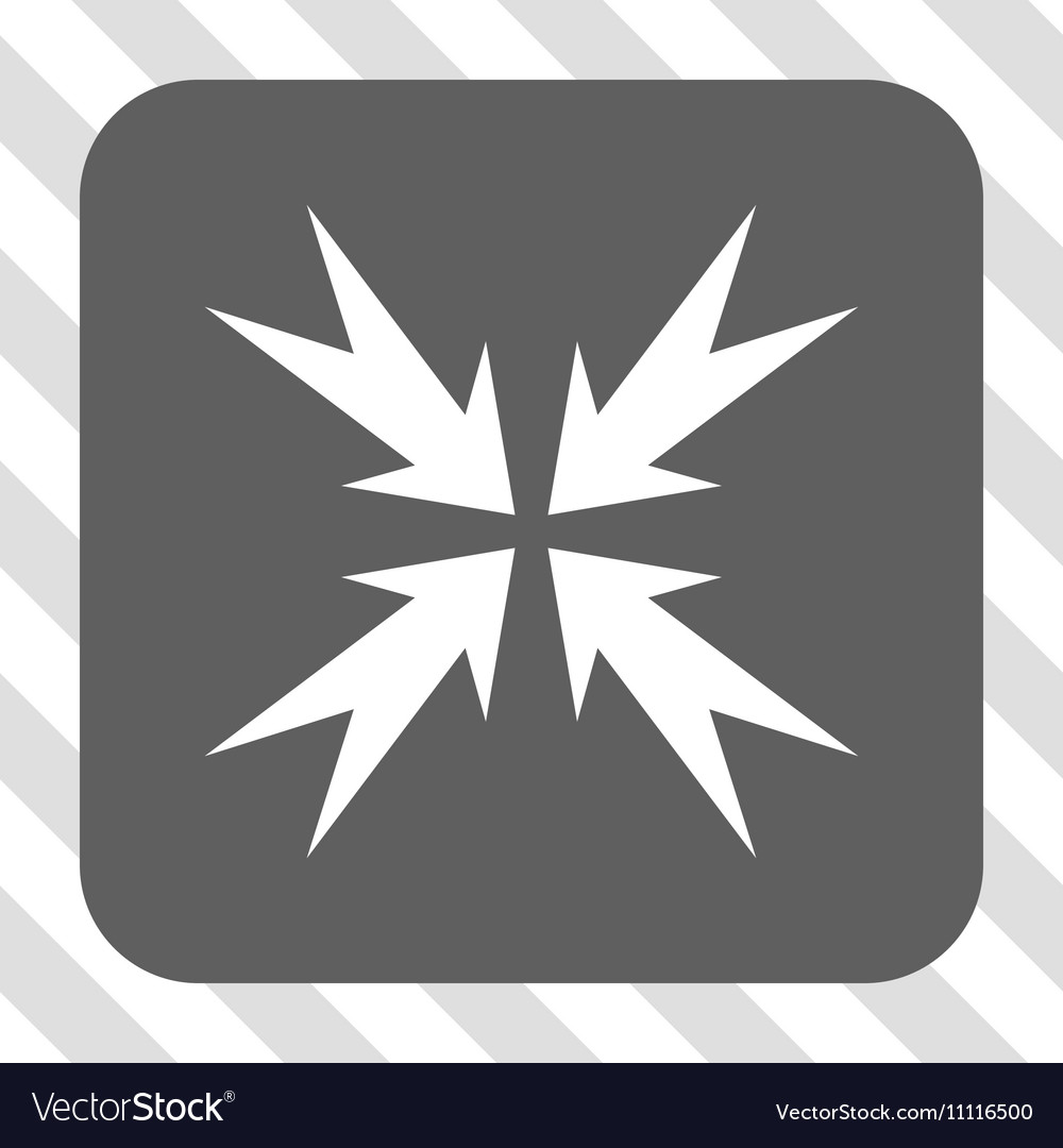 Compression arrows rounded square button Vector Image