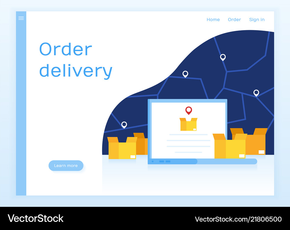 Delivery orders and tracking cargo on a laptop Vector Image