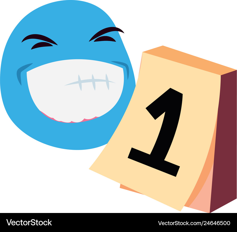 Emoji face april fools day Royalty Free Vector Image
