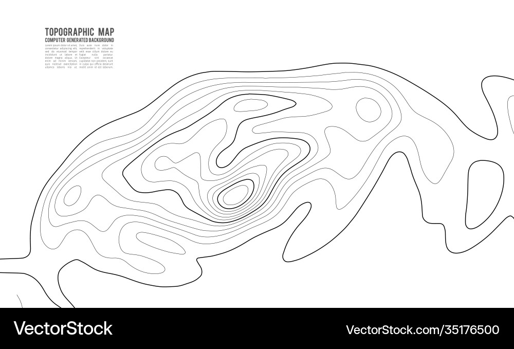 Grey contours topography geographic Royalty Free Vector