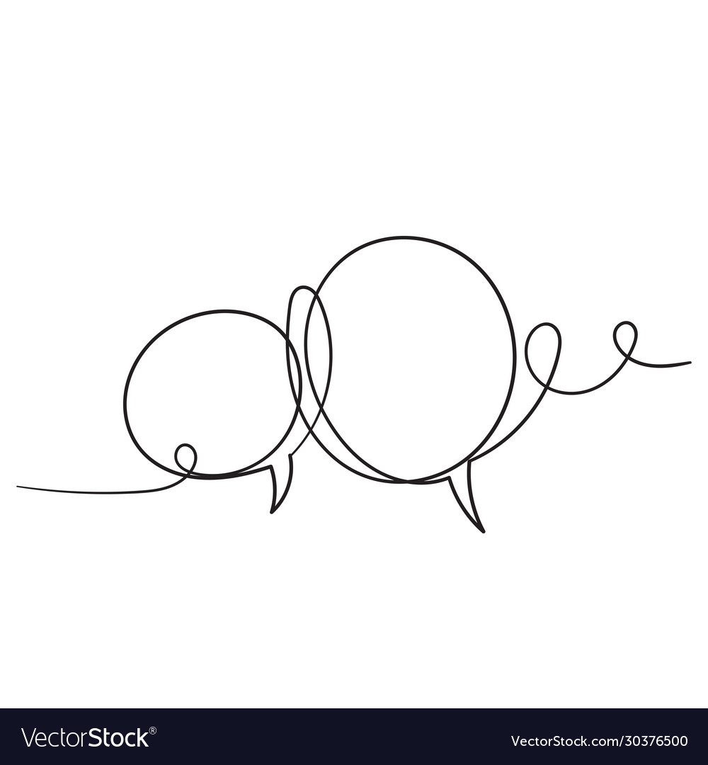 Hand drawn bubble speech with one single line Vector Image
