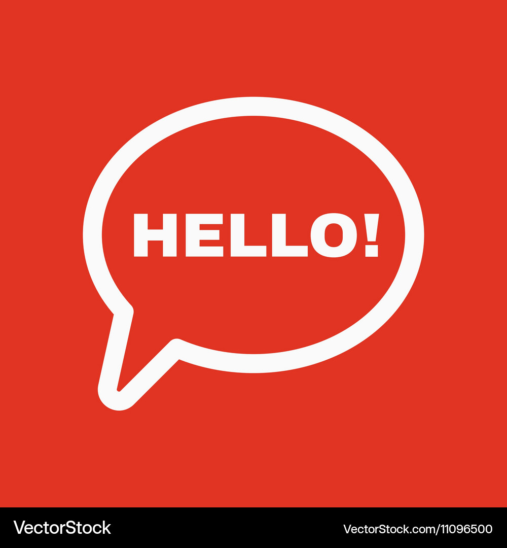 Hello icon greet and hi symbol flat Royalty Free Vector