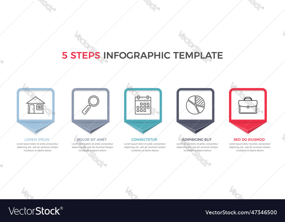 Infographic template with 5 steps Royalty Free Vector Image