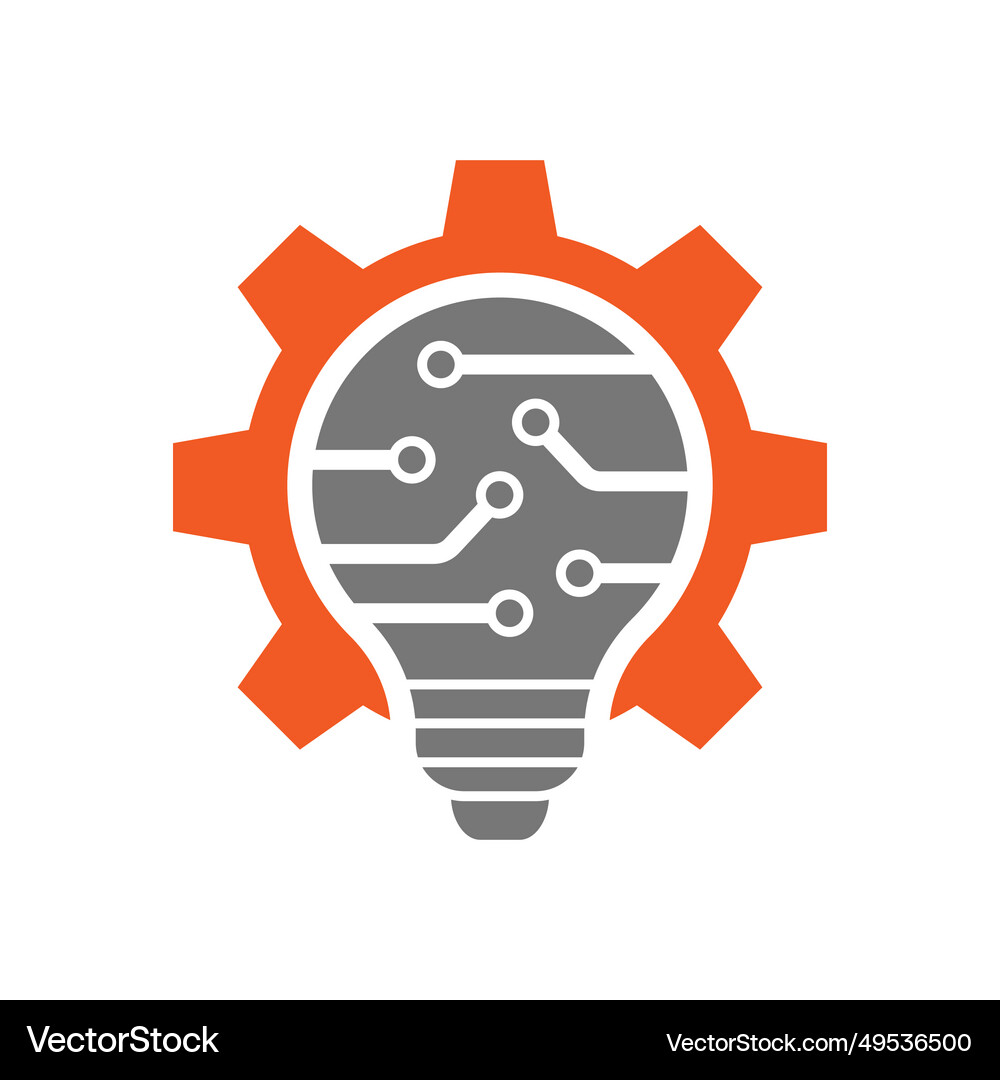 Innovation icon light bulb and gear outside Vector Image